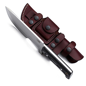 GCS Handmade G10 Handle D2 Tool Steel Bushcraft Tracker Hunting Knife Tracker Knife with leather sheath Full tang blade designed for Hunting & EDC GCS 309s