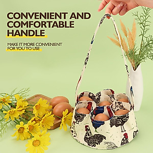 Egg Bags Hossmily Egg Basket Mini Egg Collecting Basket Egg Gathering Basket with 7 Pouches for Farmhouse Chicken Hen Duck Goose Housewife Garden Transporting Storage- 1 Pack