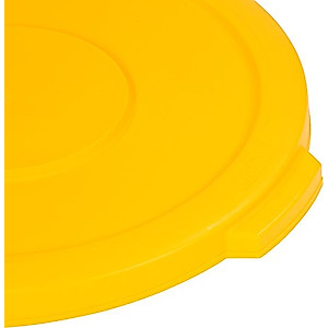 CFS 34101104 Bronco Polyethylene Round Lid, 16.13" Overall Diameter x 2.13" Height, Yellow, For 10 Gallon Containers (Case of 6)