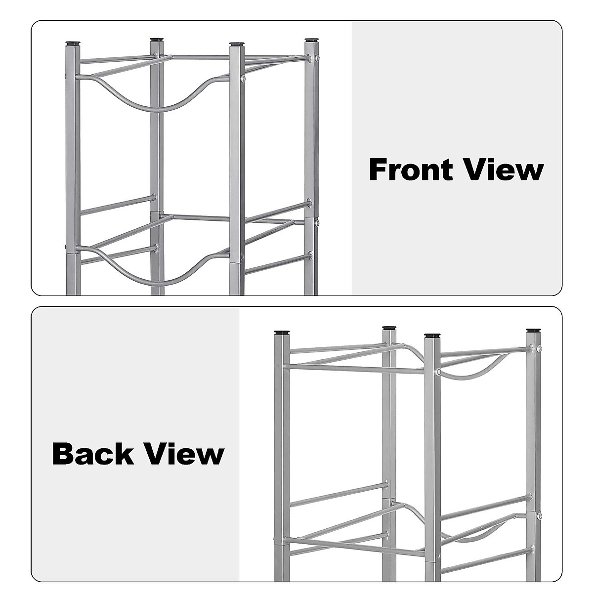 HAITRAL Water Gallon Jug Holder, 5 Tiers Heavy Duty Water Bottle Buddy Display Rack, Silver