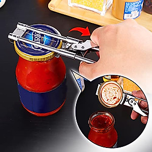2 PCS Adjustable Multifunctional Stainless Steel Can Opener, Jar Opener for Weak Hands, Jar Gripper Tight Lid Opener, Adjustable Jar & Bottle Opener, Manual Jar Bottle Opener Kitchen Accessories