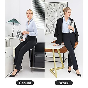 PMIYS Stretchy Dress Pants for Women Bootcut Yoga Pants Wide Leg Work Pant with Pockets XX-Large Black