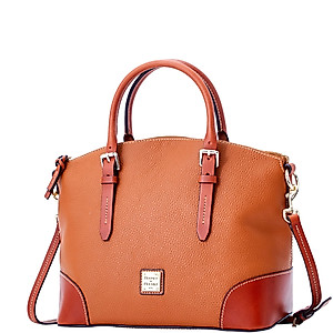 Dooney & Bourke Handbag, Pebble Grain Domed Satchel - Caramel