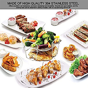 Air Fryer Rack Air Fryer Accessories Set Air Fryer Rack for Air Fryer 304 Stainless Steel Food Dehydrator Rack Toast Rack Grill, Airfryer Accessories, Fryer Basket