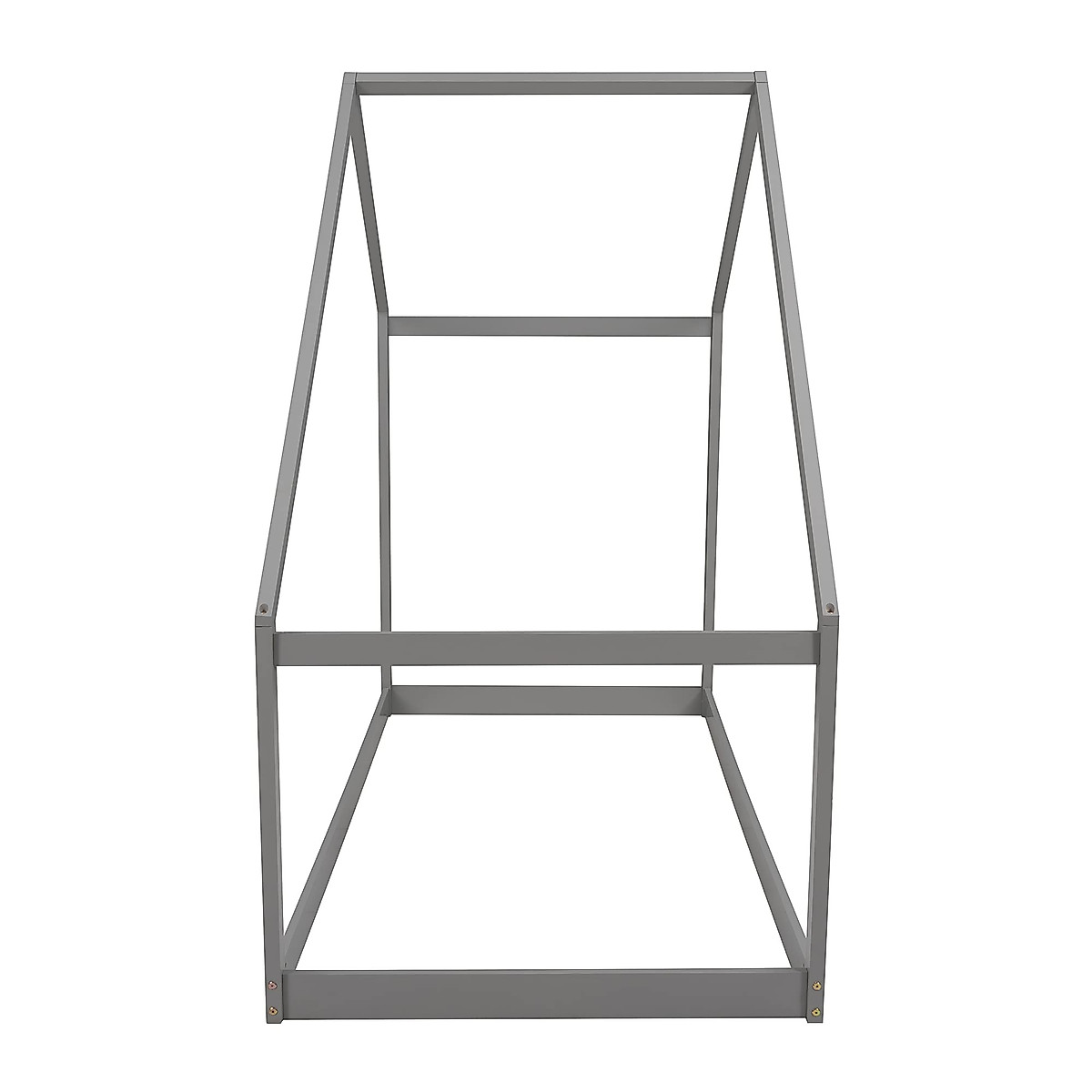 Bellemave Montessori Bed for Toddlers, Twin House Beds for Kids, Wood Floor Bed Frame Bedroom Furniture for Girls Boys, Spring Needed, Gray