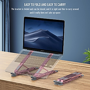 VAJUN Laptop Desk Stand, Laptop Stand New, Portable Ergonomic Laptop Stand Compatible with MacBook Air Pro, HP, Lenovo, Dell, More 10-15.6" Laptops and Tablets (Silver)