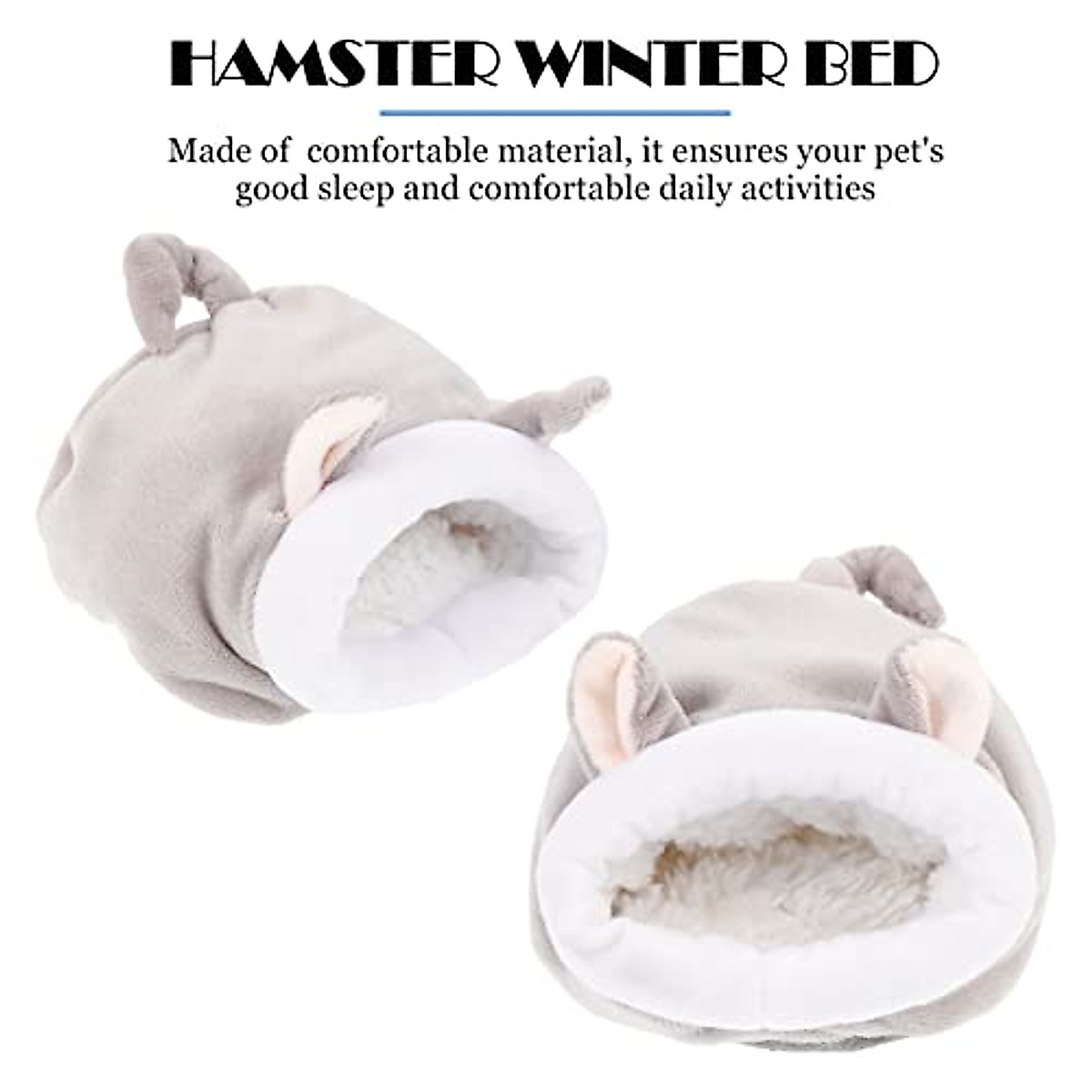 ibasenice Guinea Pig Bed Hamster Warm Bed Fleece Cave Bed Bearded Dragon House Warm Habitat Hut for Ferret Rat Mini Small Animal, 1pc