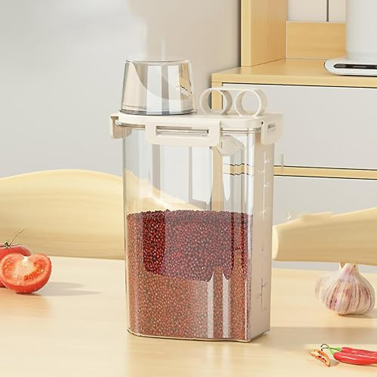 Jextou Cereal Containers Storage, Food Storage Box Canister Jars With Measuring Cup, Food Storage Containers, Airtight Food Storage Container With Lid, Household Cereal Dispenser For Flour Pasta