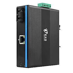 OLYCOM Industrial Grade Fast Ethernet Media Converter SC Fiber 20km, DIN-Rail Mounting Hardened Switch,High Temperature -40°～ 75°C (-40°～ 167°F)