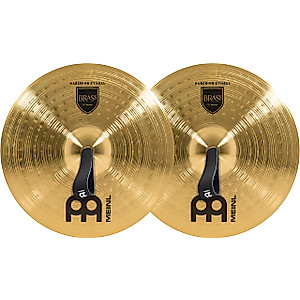 Meinl 18” Marching Cymbal Pair with Straps - Brass Alloy Traditional Finish - Made In Germany, 2-YEAR WARRANTY (MA-BR-18M)