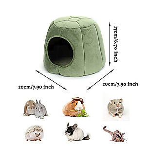 Missrir Guinea Pig Bedding, Cozy House Bedding for Rats Chinchilla Degu Ferrets Hedgehog Sugar Glider, Pumpkin Shaped Guinea Pig Hideout(Green)