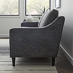 Edenbrook Jensen Upholstered Couch - Couches for Living Room - Charcoal Upholstered Couch - Living Room Furniture - Small Couch - Seats Three - Scoop Arm Modern Couch