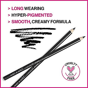 wet n wild Color Icon Kohl Eyeliner Pencil Black, Long Lasting, Highly Pigmented, No Smudging, Smooth Soft Gliding, Eye Liner Makeup, Baby's Got Black