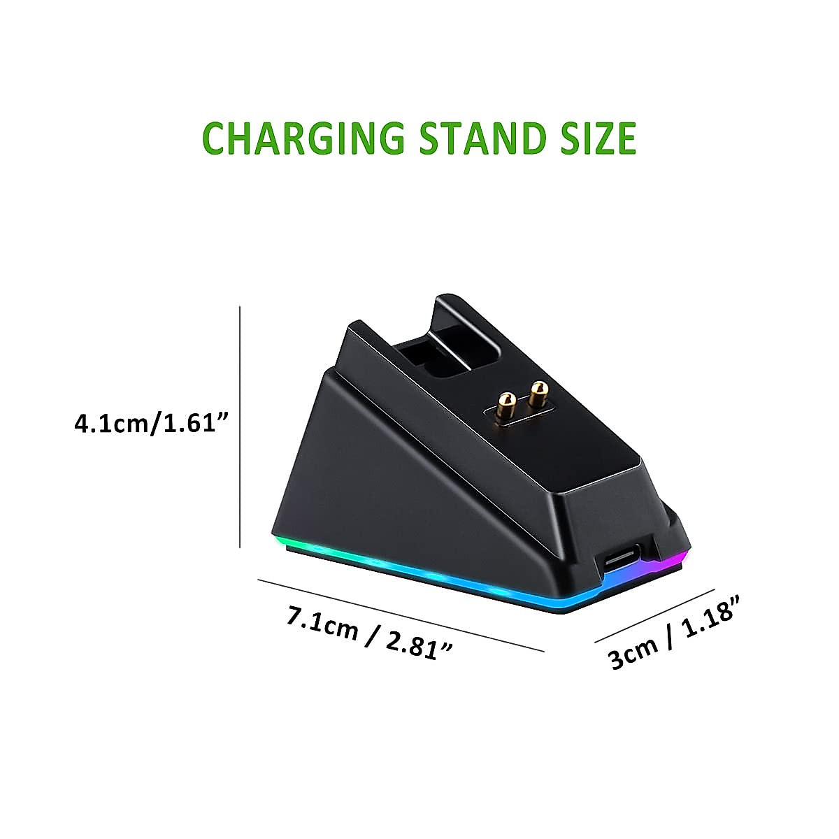 RGB Charger Dock with USB Charging Cable Compatible for Razer Basilisk/Viper Ultimate/Naga Pro/deathadder v2 Pro Mouse