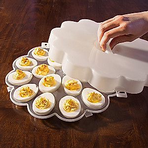 Chef Buddy Deviled Egg Tray, 1.875x10.875x10.875, Clear