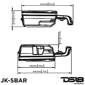 DS18 JK-SBAR/B Overhead Soundbar, Black