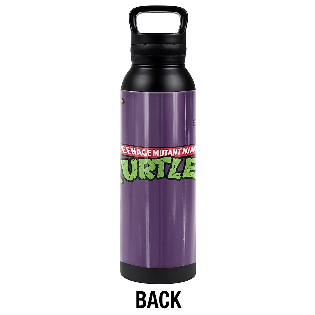 Teenage Mutant Ninja Turtles TMNT OFFICIAL Donnie And Logo 24 oz Insulated Canteen Water Bottle, Leak Resistant, Vacuum Insulated Stainless Steel with Loop Cap