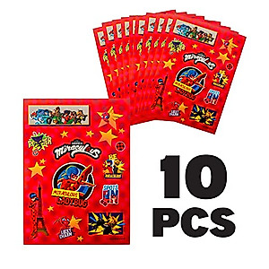 Miraculous Ladybug Party Sticker Sheets – 10 Sticker Sheets - Celebration, Birthday Party, Toddlers - Cat Noir - Party Supplies - Officially Licensed (10 Sticker Sheets)