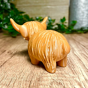 MichiganMootique Highland Cow Figurine, Highland Cow Decor, Highlander Cow Gift, Cow Print Decor, Highland Cow Bathroom Decor, Highland Cow Gifts, Cow Nursery Decor, Highland Cow Baby Stuff Decoration