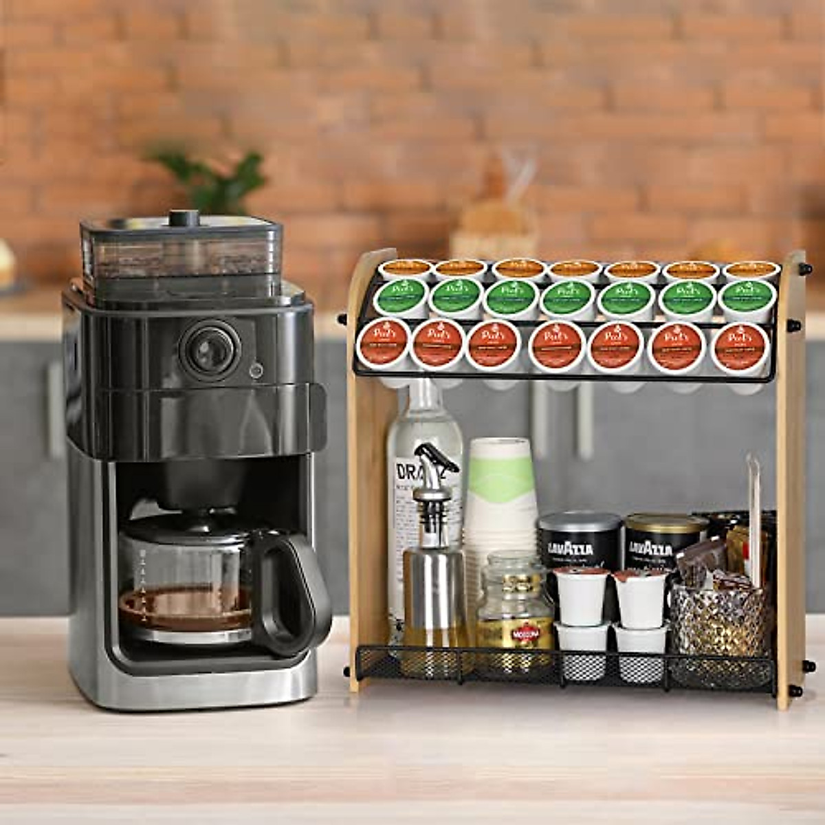 K Cup Holder Large Capacity Coffee Pod Holder Coffee Bar Accessories and Cup Storage Organizer Save Space for Home Office Kitchen Counter Organizer(at Least 49 Coffee Pods)
