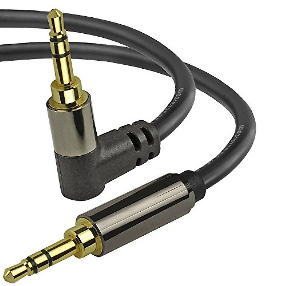 Mediabridge™ 3.5mm Male to Male Right Angle Stereo Audio Cable (4 Feet) - 90° Connector for Flush Connections - Step Down Design for Smartphone, Tablet & MP3 Cases - (Part# MPC-35RA-4)