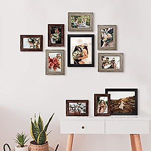 LUCKYLIFE Picture Frame Set 10-Pack, Gallery Wall Frame Collage with 8x10 5x7 4x6 Frames in 3 Different Finishes