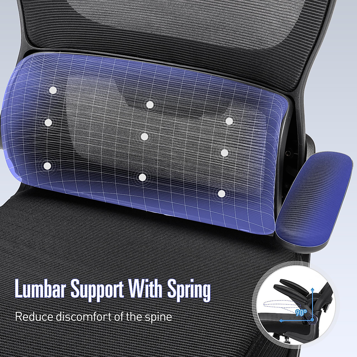 SOMEET Office Chair, Ergonomic Mesh Office Chair with Adjustable Headrest and Arms, High Back Ergonomic Desk Chair with Lumbar Support, Comfortable Home Office Desk Chairs with Tilt Lock (Black)