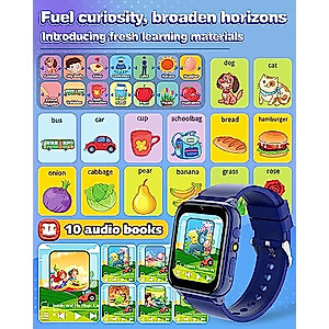 Fiechcco Kids Smart Watch Boys 4-6, Kids Watch Boys Gifts for Age 6-8 Birthday Christmas Stocking Stuffers for Kids Gifts for 3 5 7 6 8 Year Old Gift Ideas (Blue)