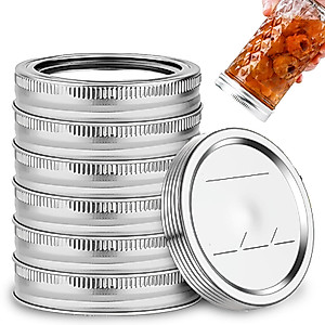 12 Pcs Antirust Regular Mouth Mason Jar Lids with Rings for Vacuum Sealer, Ball, Kerr Jars Canning Lids with Rings, Set of 6