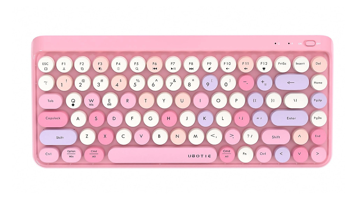 UBOTIE Colorful Wireless Bluetooth Mini Keyboard for PC & Phone