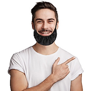 MIKIMIQI Men Beard Bandana, 3 Pack XL Size Men Beard Bib Black Beard Covers Soft and Silky Satin Facial Hair Apron Guard Bonnet Rag Man Bedtime Bib Beard Cap, Oversize for Big Long Beard