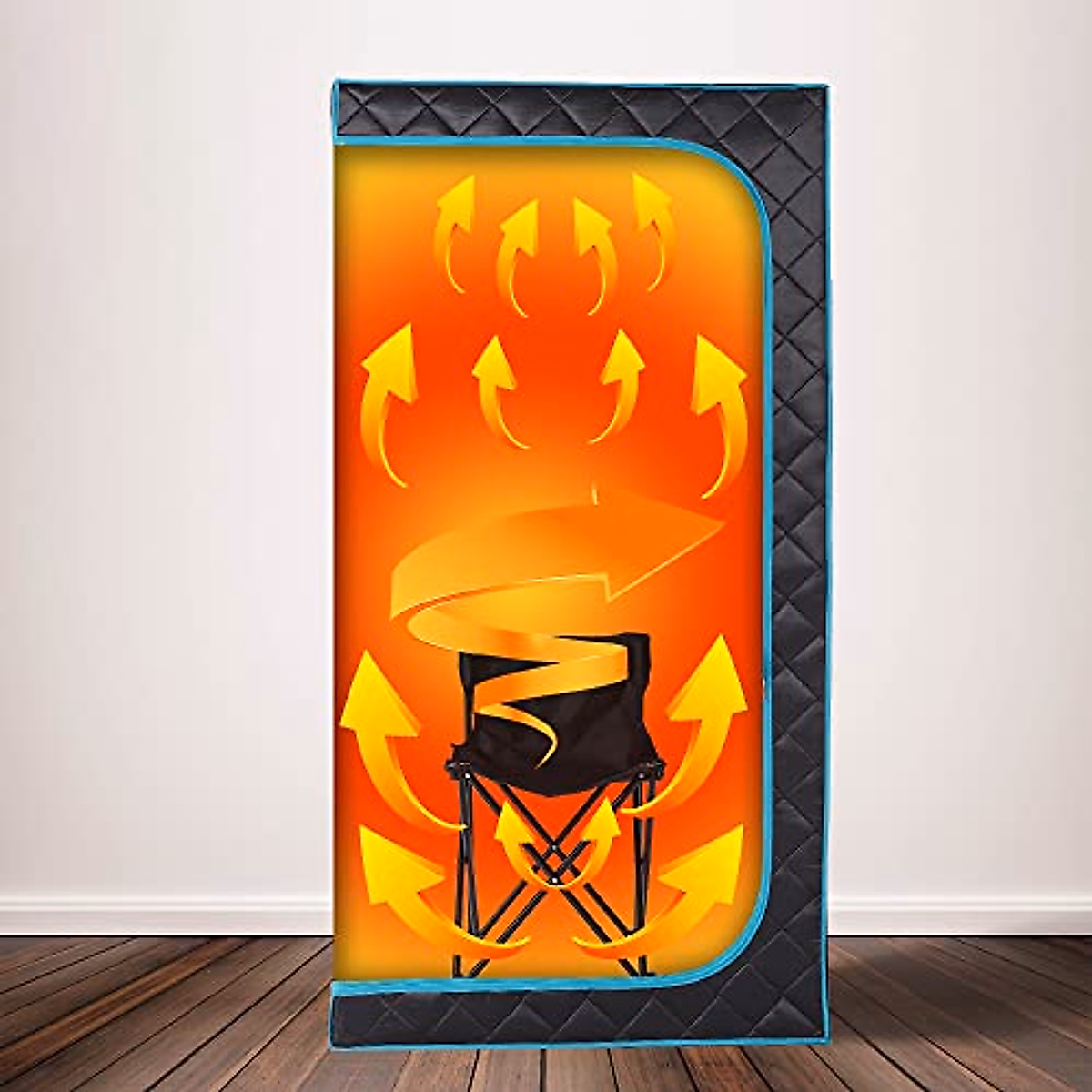 Smartmak Portable Full Size Infrared Sauna for Home| One Person Spa Tent| Personal Indoor Saunas with Separate Heating Foot Pad and Reinforced Chair for Relaxation(33.9" L*33.9" W*66.6" H Blackgreen)