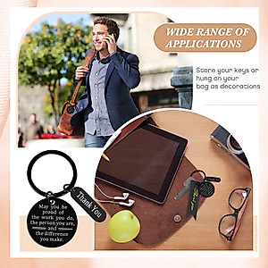 Yinkin 72 Pcs Employee Appreciation Gifts Bulk Thank You Gifts Organza Bags with Thank You Cards for Coworkers Staff Favors(Black)