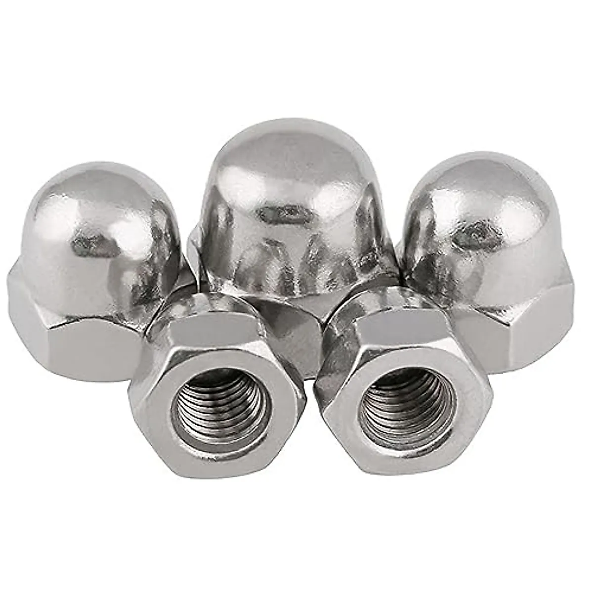50Pcs Acorn Dome Cap Head Assortment Kit 304 201 316 Stainless Steel Hexagon Decorative Cap Acorn Cap