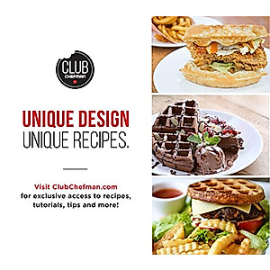 Chefman Rotating Belgian Waffle Maker, 180° Flip Iron w/ Non-Stick Plates, Adjustable Timer, Locking Lid, & Drip Plate, Space Saving Storage, Mess-Free Breakfast, Stainless Steel/Black