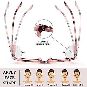 CCVOO 6 Pack Oprah Style Reading Glasses for Women Blue Light Blocking Computer Square Readers with Spring Hinge Men (A1 Mix, 2.0)