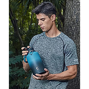 Coolplus 64 oz Insulated Water Bottle with Paracord Handle & 3 Lid, Half Gallon Water Bottle Food-grade Vacuum Large Water Jug Flask, Keep 24H Hot 48H Cold, Leak Proof & BPA-Free,