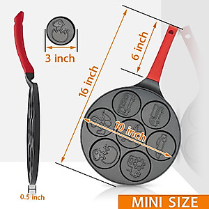 EZJOB Silver Dollar Pancake Pan for Kids,Dinosaur Pancake Pan for Kids, Nonstick Egg Cooker Frying Pan Breakfast Mini Pancakes Maker