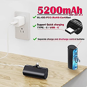 Portable Charger 5200mAh USB C Ultra-Compact Power Bank (QUICK CHARGING) Small Battery Pack Compatible with Samsung Galaxy S22 S21 S20 S10 S9 S8,Note 20/10/9/8,Moto Z3,LG V35/G8,Google Pixel 4/3/2XL