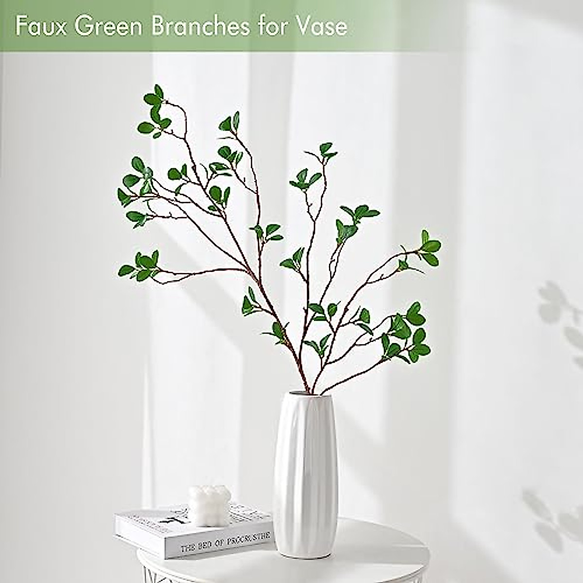 Fascidorm Faux Branches for Vase, 43.3" Greenery Stems Artificial Branches with Leaves for Vase Home Table Wedding Office Decoration