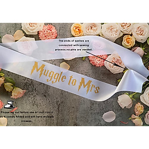 Muggle to Mrs Sash, Bride to be Sash,from Muggle to Mrs, Bridal Shower, Bachelorette Party Decor, Gold Glitter