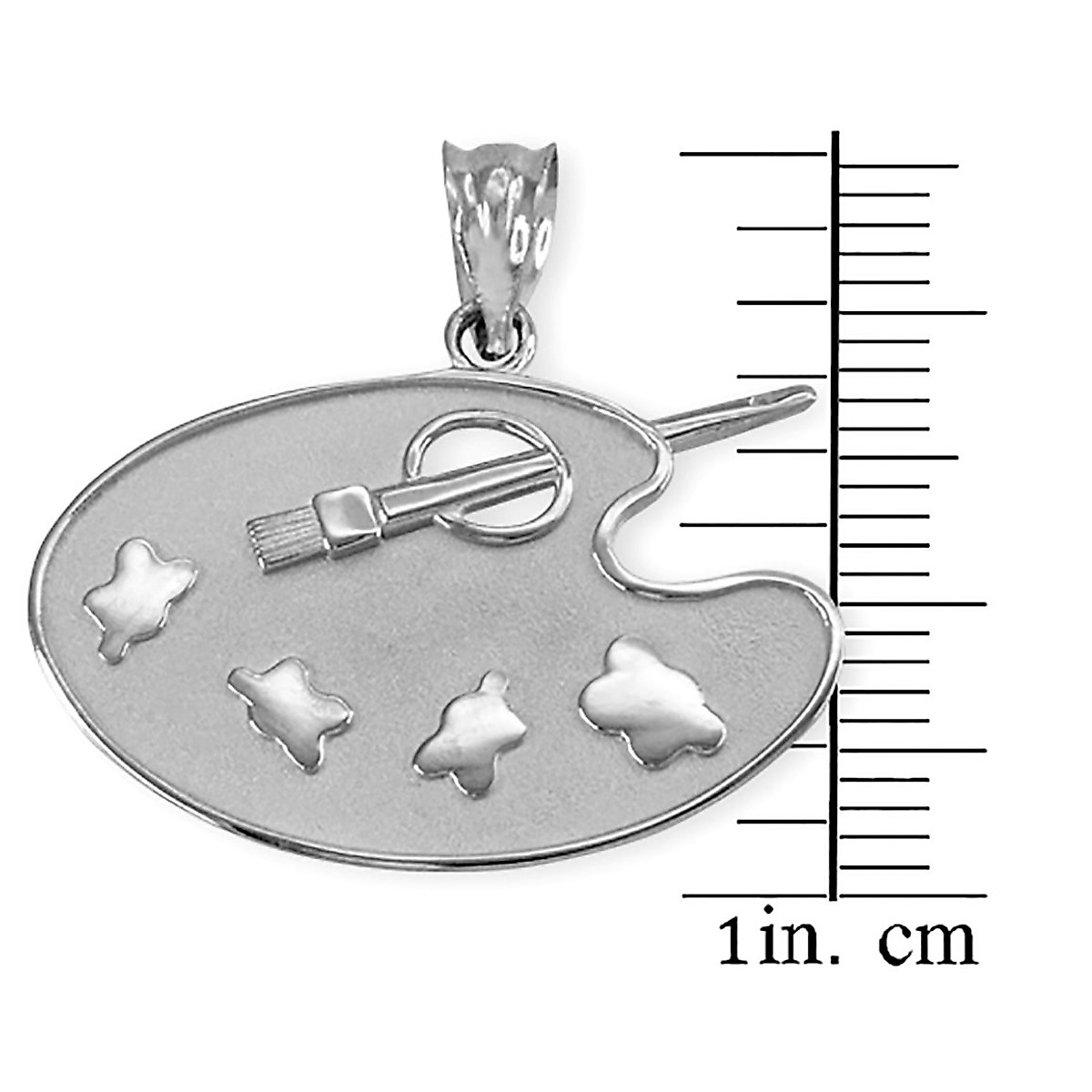 Fine 925 Sterling Silver Painter's Palette Charm Pendant