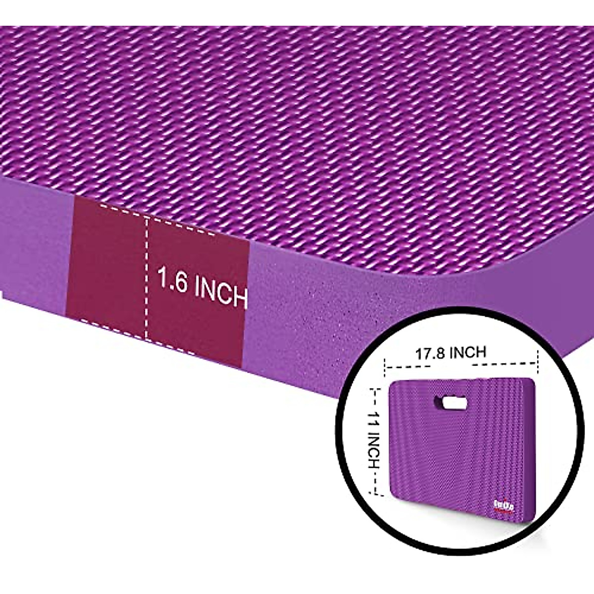 Omixe Extra Thick Kneeling Pad Comfy Foam Kneeler Mat Garden Knee Pad Cushion for Gardening Planting Yard Work Prayer Yoga Mechanic Exercise Workout Baby Bath 18 x 11 x 1.5 Inch Large Purple