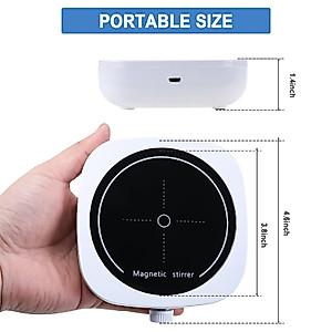 Toolly Mini Stir Plate Magnetic Lab Stirrer with 3 Stir Bars, Magnetic Mixer 2000ml Adjustbable Speed 200-2000 RPM for Classroom, Work or Home Experiments & Projects (No Heating)