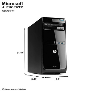 HP Pro 3500 Microtower Desktop PC, Intel Core i3-3220 3.3GHz, 8G DDR3, 1T, WiFi, BT 4.0, DVD, Windows 10 64-Multi-Language Support English/Spanish/French (Renewed)