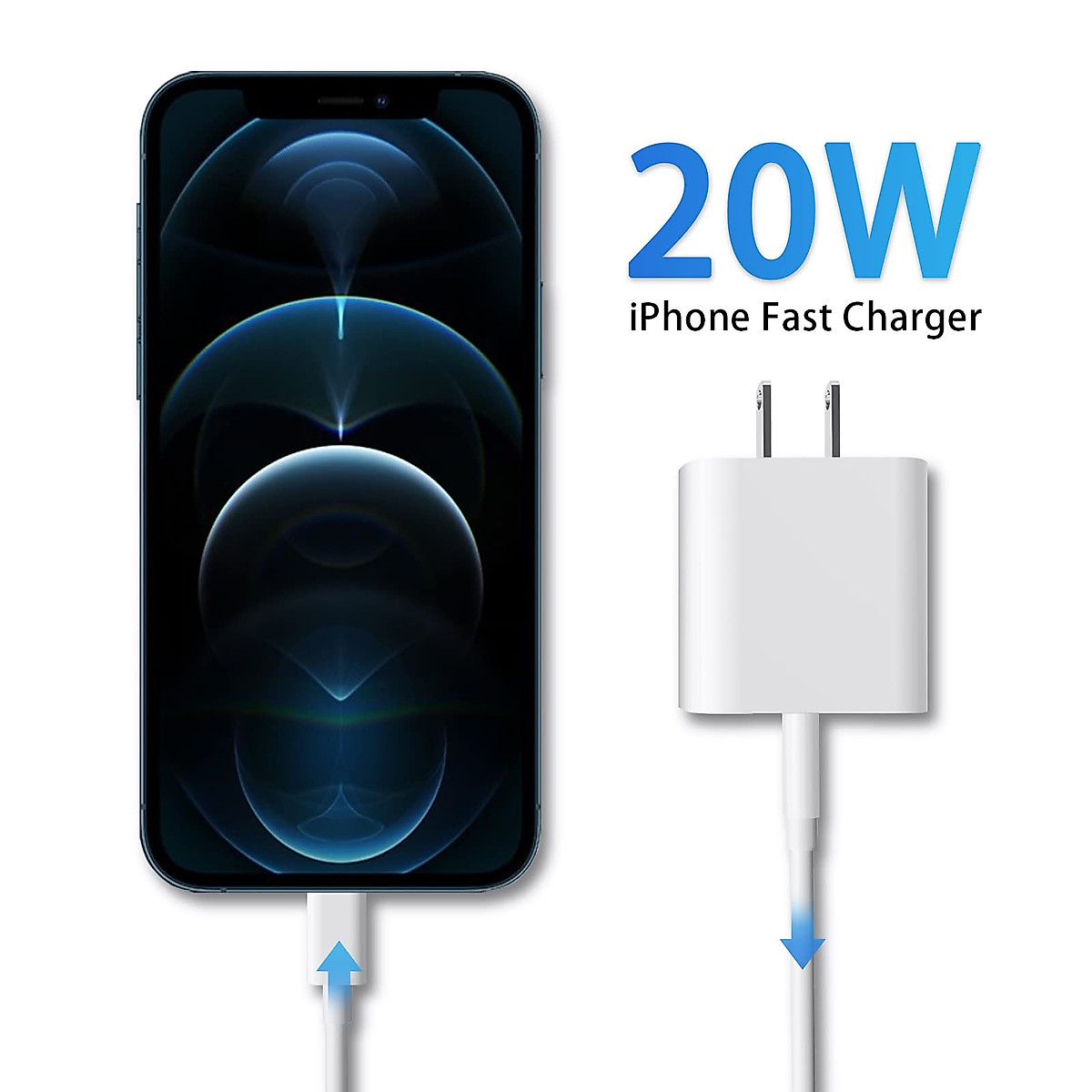 i Phone Charger Fast Charging, 3PACK 20W USB C Wall Charger Block with 6FT Fast i Phone Charger Cord Compatible with i Phone 14/13/12/11 Pro Max,Mini,Pro/XR/iPad