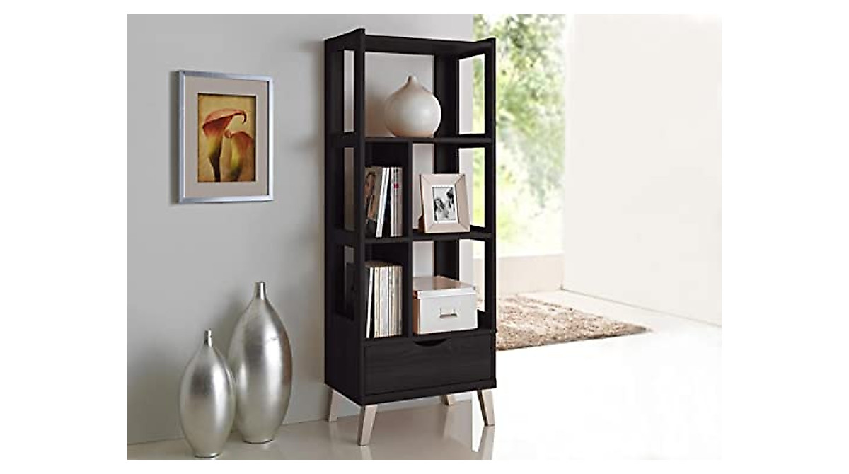 Baxton Studio Kalien Leaning Bookcase - Modern Storage