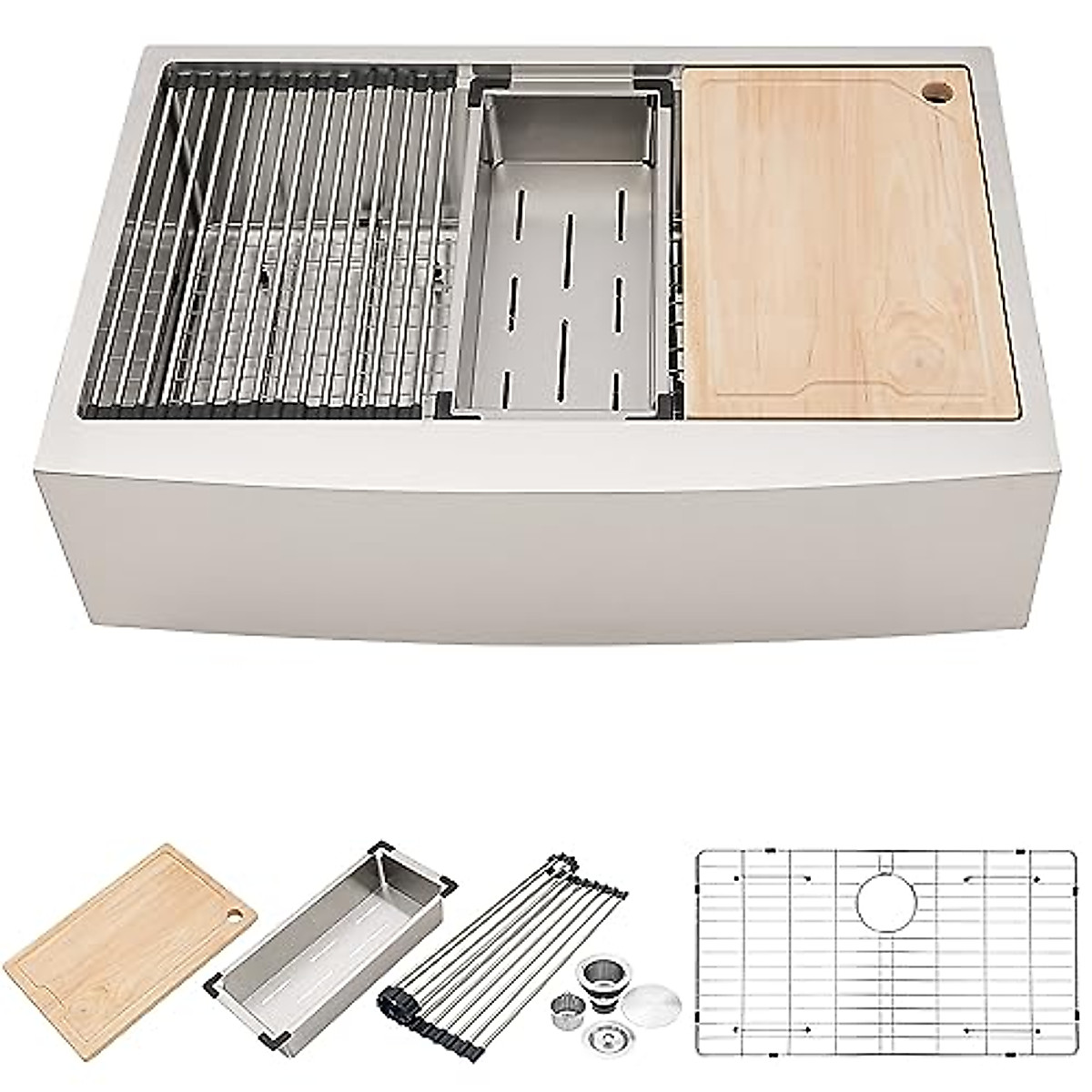 33 Farmhouse Kitchen Sink - Shinmou 33x22x9 Inch Apron Front Kitchen Sinks Stainless Steel Farm Sinks Single Bowl Workstation Kitchen Sink Basin