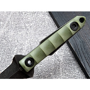 Ccanku C1290 Fixed Blade Marine Corp Serrated Knife 8 Inch D2 Blade Steel & G10 Handle For Outdoor Survival, Camping, Bushcraft and Hunting, K Sheath-Army Green