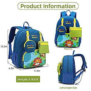 willikiva Cute Dinosaur Kids backpack for Girls Boys Preschool kids 3-5 Toddler(Lion)